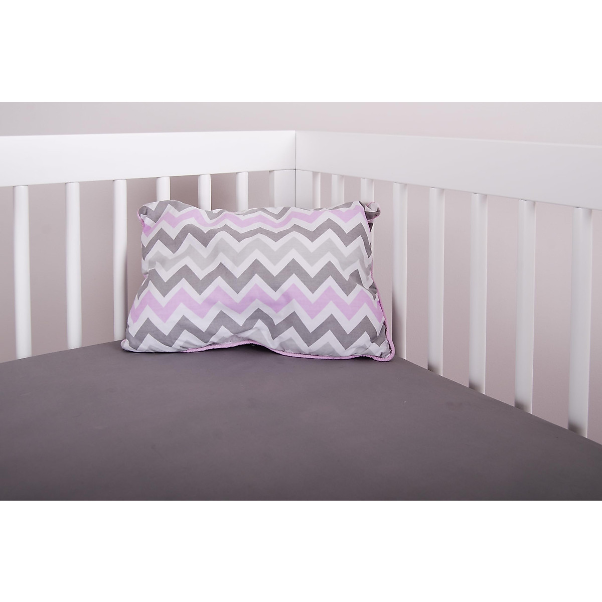 BabyFad Pink Chevron Zig Zag 9 Piece Baby Crib Bedding Set 100% Cotton