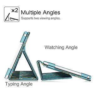 Fintie Folio Case for Samsung Galaxy Tab E 9.6 2015 (Model SM-T560/T561/T565/T567), Slim Fit Premium Vegan Leather Cover, Blossom