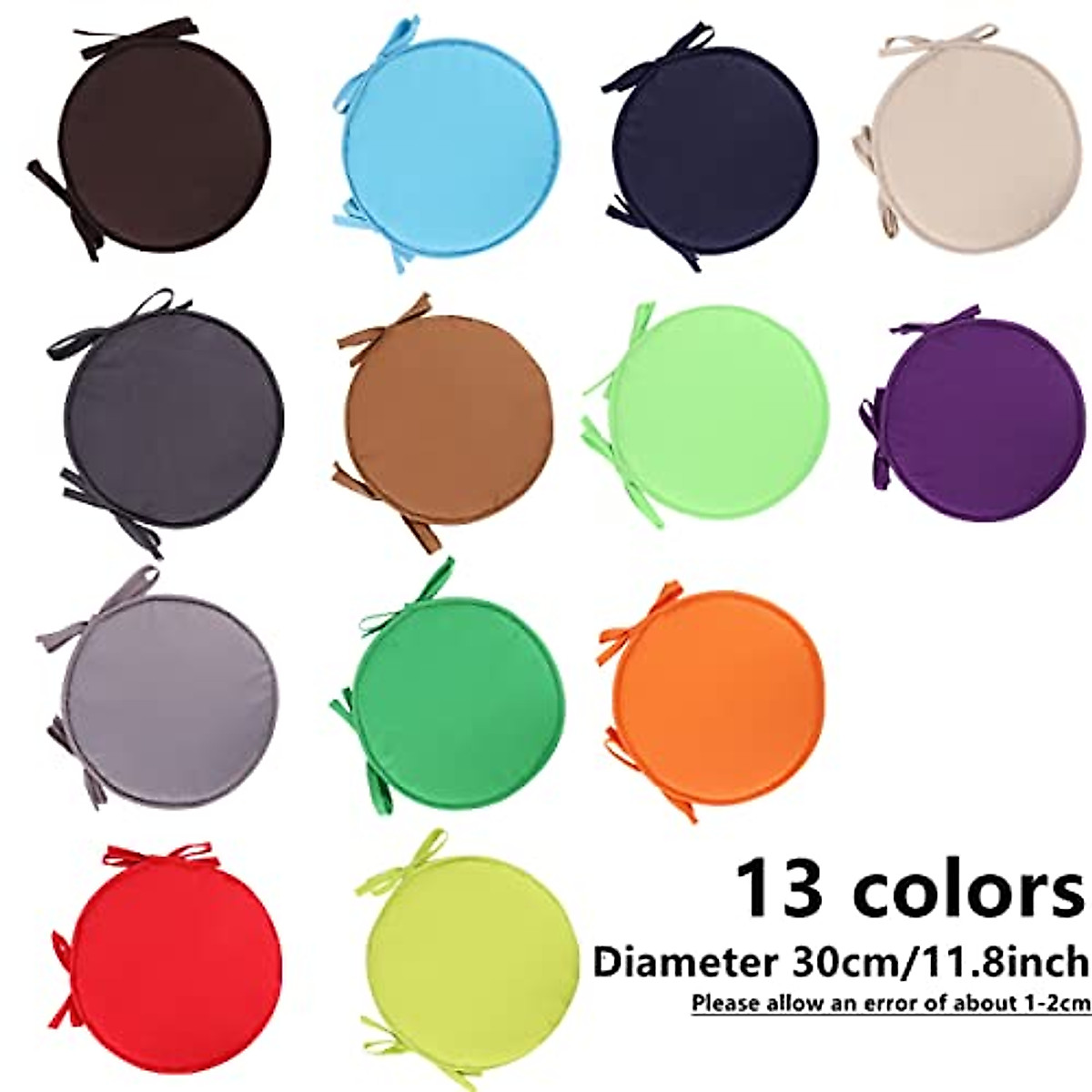 Colorful Indoor/Outdoor Chair Pads Round Seat Cushions Garden Patio Home Cushions - Diameter 28cm/10.9inch,Patio Furniture Cushion Cover,Round Seat Garden Pads
