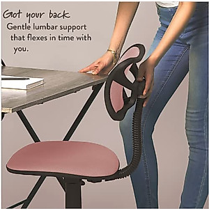 Urban Shop Swivel Mesh Desk Chair, Blush 21D x 21W x 34H in