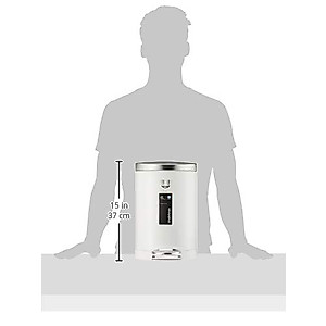 simplehuman 6 Liter / 1.6 Gallon Semi-Round Bathroom Step Trash Can, White Steel
