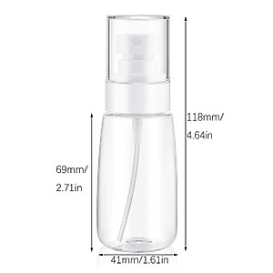 TOSERSPBE Spray Water Bottle Hair Mister, Fine Mist Stylist Sprayers 360 Empty Small Misting Spritzer, Perfume Atomizer with Pump Clear Containers (2PCS/2oz)