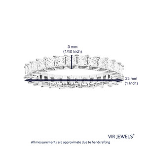 Vir Jewels 2 cttw Diamond Eternity Ring for Women, Princess Cut Diamond Wedding Band in 14K White Gold Prong Set, Size 6