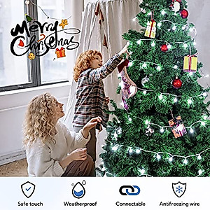 HEYFUNi Globe String Lights 39 Feet 100 led, 8 Modes Fairy String Lights Plug in,Indoor String Lights for Bedroom,Classroom,Outdoor String Lights for Patio,Garden,Party,Wedding-White