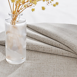 StangH 100% Blackout Curtains for Bedroom, Natural Linen Beige Curtains 84 inches Long Solid Thermal Insulated Farmhouse Drapes for Living Room Sliding Glass Door Nursery, W52xL84, 2 Panels