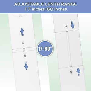 Portable AC Window Vent Kit with 5.9" Coupler, Pawcute Sliding Air Conditioner Plate Kits for Sliding Window, Adjustable 17-60 inch Portable AC Window Seal Plates for 5.9inch Exhaust Hose