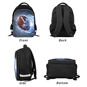 P ELEGANT PROTECTION Soccer Print Luminous Laptop Backpack, Large Capacity Lightweight Football Bookbag for Boys Girls