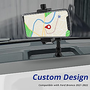 KINIDAS Cell Phone Holder for Ford Bronco Accessories 2021 2022 (Bumpy Roads Friendly) Mounted on The Dashboard Compatible with All iPhone & Android Cell Phones(7" Short Arm)