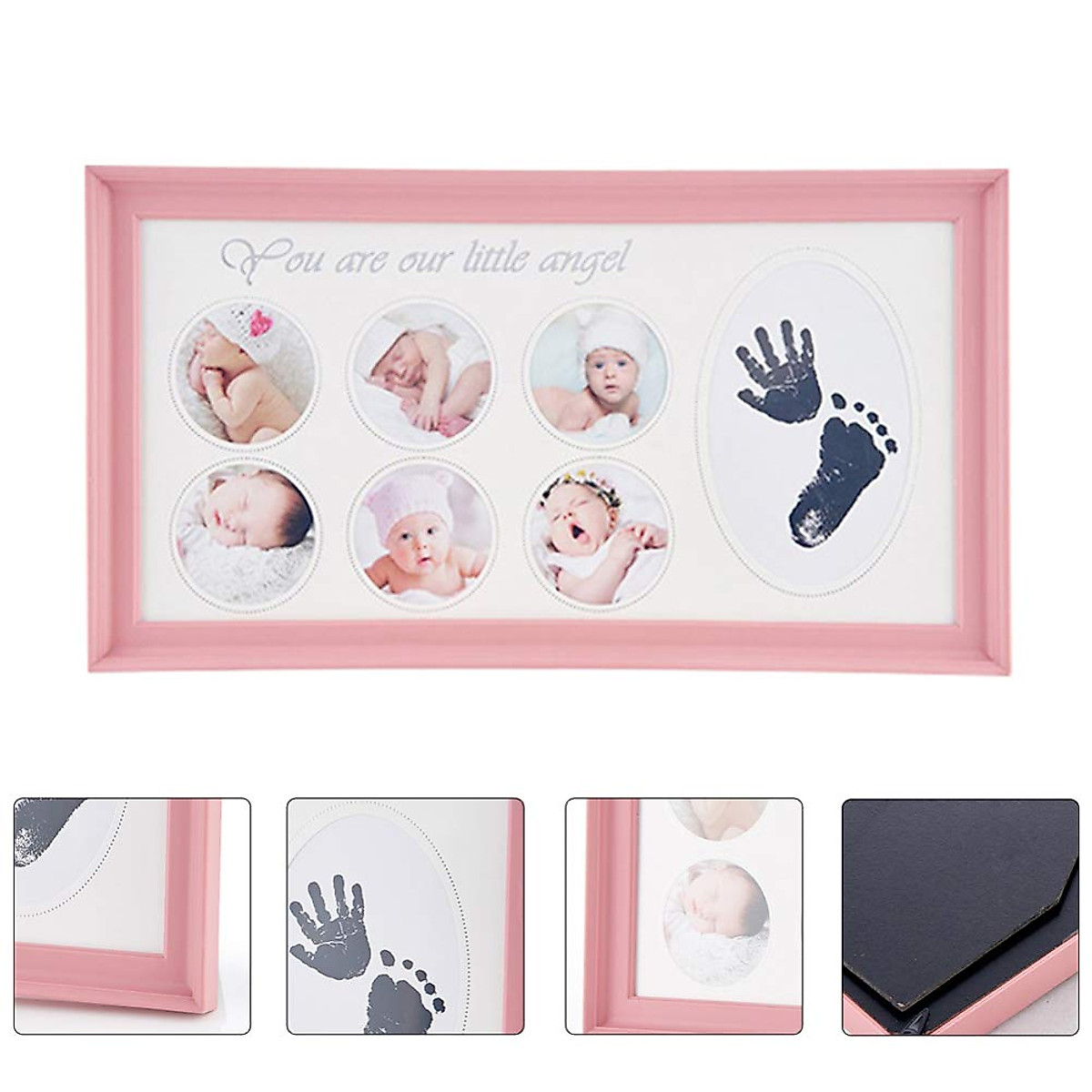 KESYOO 1pc Footprint Mud Photo Frame Baby Footprint Picture Frame Toddler Milestone Picture Frames Kids Memory Photo Frame Baby Footprint Frame Wood-Based Panel Souvenir Printing Newborn