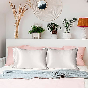 ANNIKA SILK 100% Mulberry Silk Pillow Case for Hair and Skin - 22 Momme 6A Queen Size (20" x 30") Silk Pillow and Sleep Mask Set with Small and Big Hair Tie