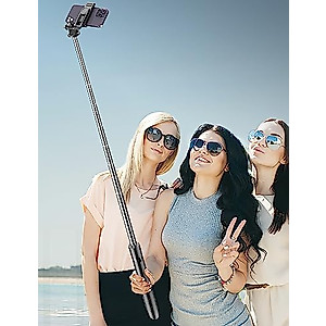 71" Phone Tripod & Selfie Stick, All in One Extendable Cell Phone Tripod with Wireless Remote, Tripod Stand for iPhone & Travel Tripod 360° Rotation Compatible with iPhone Android Phone, Camera