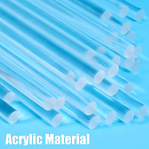 Aboofx 20 Pieces 16 Inch Plant Stakes Acrylic Plant Stakes Garden Stakes Orchid Stakes, Clear Plant Sticks Plant Support Stakes with 20 PCS Clear Dragonfly Orchid Clips for Indoor and Outdoor Plants