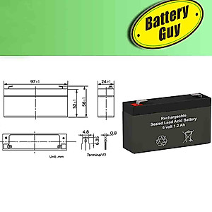 BatteryGuy Security Simon XT Replacement 6V 1.2Ah SLA Battery Brand Equivalent (Rechargeable) - Qty of 1