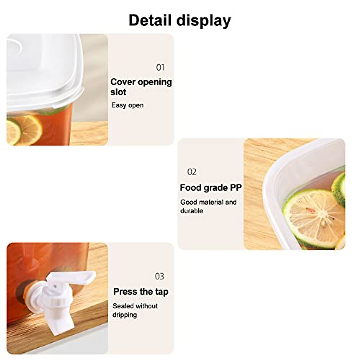 MISNODE Plastic Drink Dispenser Large Capacity 3.5L Beverage Dispenser Durable Dispenser Refrigerator Beverage Bucket Daily Use Drink Dispensers for Parties Camping Fridge