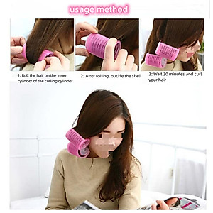 Plastic Hair Rollers Curlers Bangs Self-Adhesive Hair Volume Hair Curling Styling Tools Magic Women DIY Makeup Tools Pink