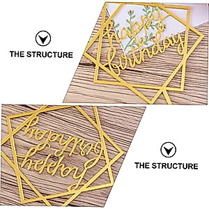 Abaodam 12 pcs Cuake Gold Insert Sweet Delicate Dessert Mirror Glitter Picks Baby Flags Double-sided or Decorations Decorative for Birthday Fruit Adults Party Ornaments Wedding Toppers