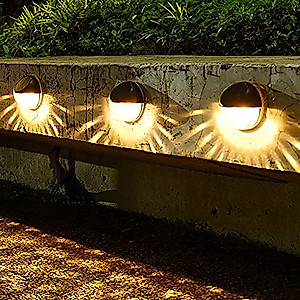 QQWJSH Solar Wall Light 4pcs LED Outdoor Waterproof Home Garden Wall Light Decoration Night Light Wall Washer Garden Light