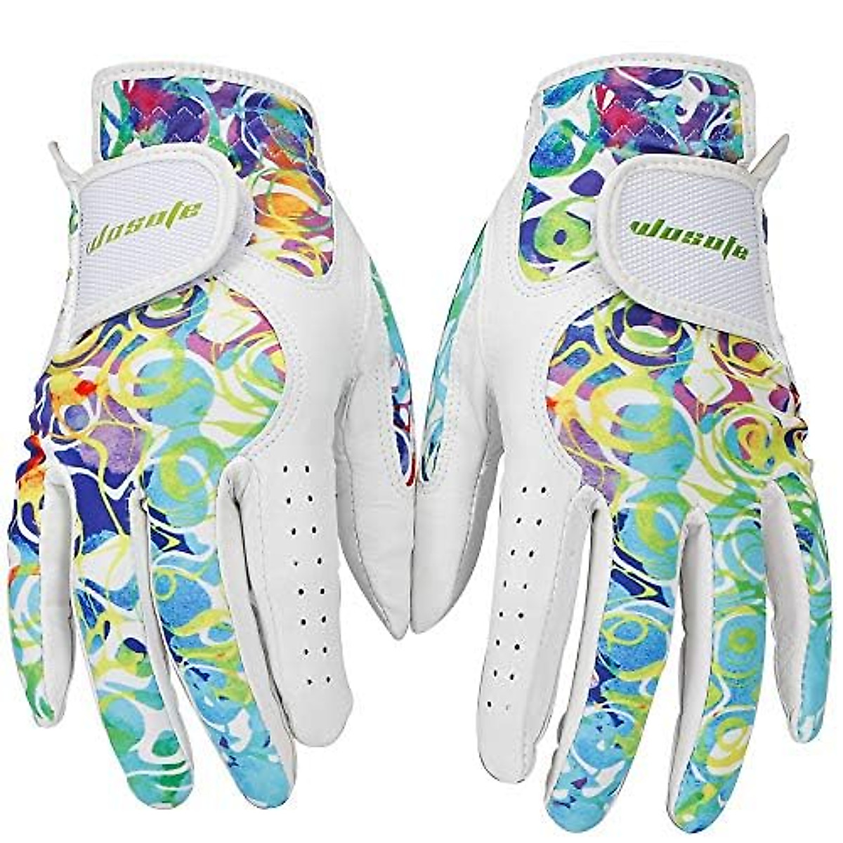 wosofe Golf Gloves for Women Ladies Soft Leather Accessories Breathable for Non Slip Gloves 1 Pair (2X-Large)