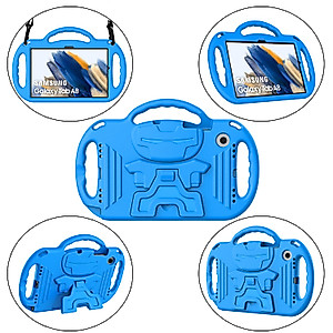 AVAWO Kids Case for Samsung Galaxy Tab A8 10.5 Case 2022 (SM-X200/X205/X207), with Strap, Light Weight Shock Proof Handle Stand Kids Case for Samsung Galaxy Tab A8 10.5 Inch 2022, Blue