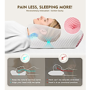 Osteo Cervical Contour Support Pillow for Neck Pain Relief, Adjustable Orthopedic Bed Pillow for Sleeping Side Back Sleepers