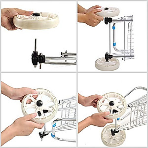 Lucky Tree Folding Shopping Cart with 2 Wheels Compact Superlight Aluminum Grocery Dolly Collapsible Utility Cart