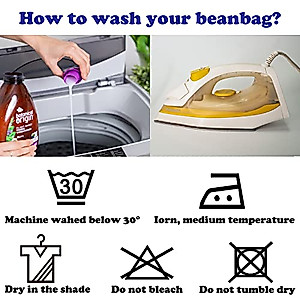 2 Packs Stuffed Animal Storage Beanbag Cover 24" Bean Bag Storage for Kids Girs Boys Room Toys Organizer Heavy-duty Zipper Bean Bag Chair Covers Only, Soccor Print