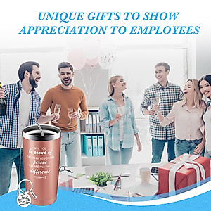Rtteri 6 Sets Employee Appreciation Gifts for Coworkers Christmas Thank You Gifts for Men Includes May You Be Proud Stainless Steel Tumbler and Work Keychain Inspirational Wine Glasses
