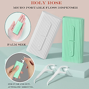 Holy rose Portable Dental Floss Picks Dispenser 2Box,Travel Floss Storage Case with Adult Toothpicks Flosser Sticks 80 Count,Portable Floss Case for Oral Care Teeth Cleaning Perfect Tool (Whit)