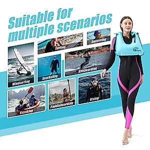 Rrtizan Snorkel Vest, Adults Portable Inflatable Swim Vest Buoyancy Aid Swim Jackets for Men & Women