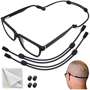 SIGONNA Glasses Strap Holder - No-Tail Eyeglass Strap Cord String - Adjustable Eye Glasses Holders Around Neck Head - Eyeglasses Strap Lanyard - Sunglasses Glasses Strap for Men Women - 2 Pcs