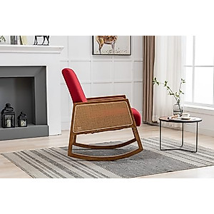 Accent Chair Red, Linen Chair Armchair Comfy Modern Home Furniture for Living Room 25.59" Lx33.86 Wx37.80 H