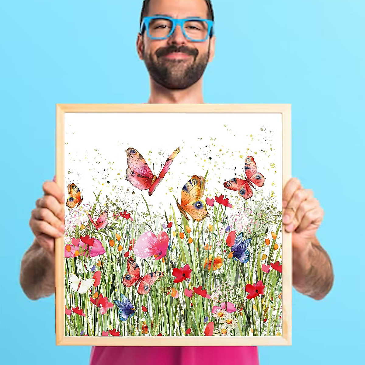 GUMITOON Flowers Diamond Art Painting Kits for Adults - Full Drill Diamond Dots Paintings for Beginners, Round 5D Paint with Diamonds Pictures Gem Art Painting Kits DIY Crafts Kits 12x12inch