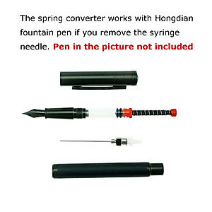 Asvine 5 Pack Fountain Pen Ink Syringe Filler, Spring Converter with Removable Blunt Needle Tip