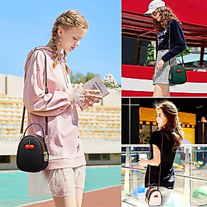 Small Leather Crossbody Bags Shoulder Bag for Women Stylish Ladies Messenger Bags Cell Phone Purse and Handbags Wallet (Cherry - Dark Green)