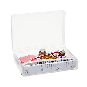 Okuna Outpost 6 Pack Small Clear Plastic Storage Boxes with Lids for School Crafts, TGC Trading Cards Game Travel Cases, 3.7 x 2.5 in