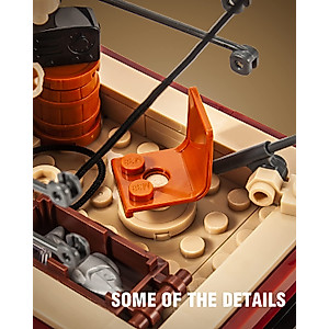 DAHONPA Fishing Boat Shark Ship (592 PCS), City Marine Theme Model Kit with 3 Figures, Educational Toy Gift for Kid and Adult.