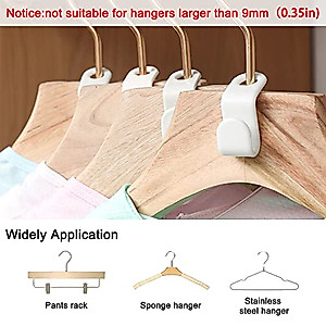 maxin 60 Hanger Connector Hooks, Hanger Extension, Closet Organizer, Space Saving Mini Closet Hanger Organizer (White)