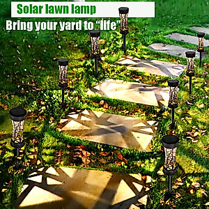 Solar Powered LED Garden Lights,Waterproof Solar Pathway Lights Outdoor, Automatic Led Halloween Christmas Decorative Landscape Lights for Patio,Bright Lawn Walkway Lights Solar Garden Lights-4PACK