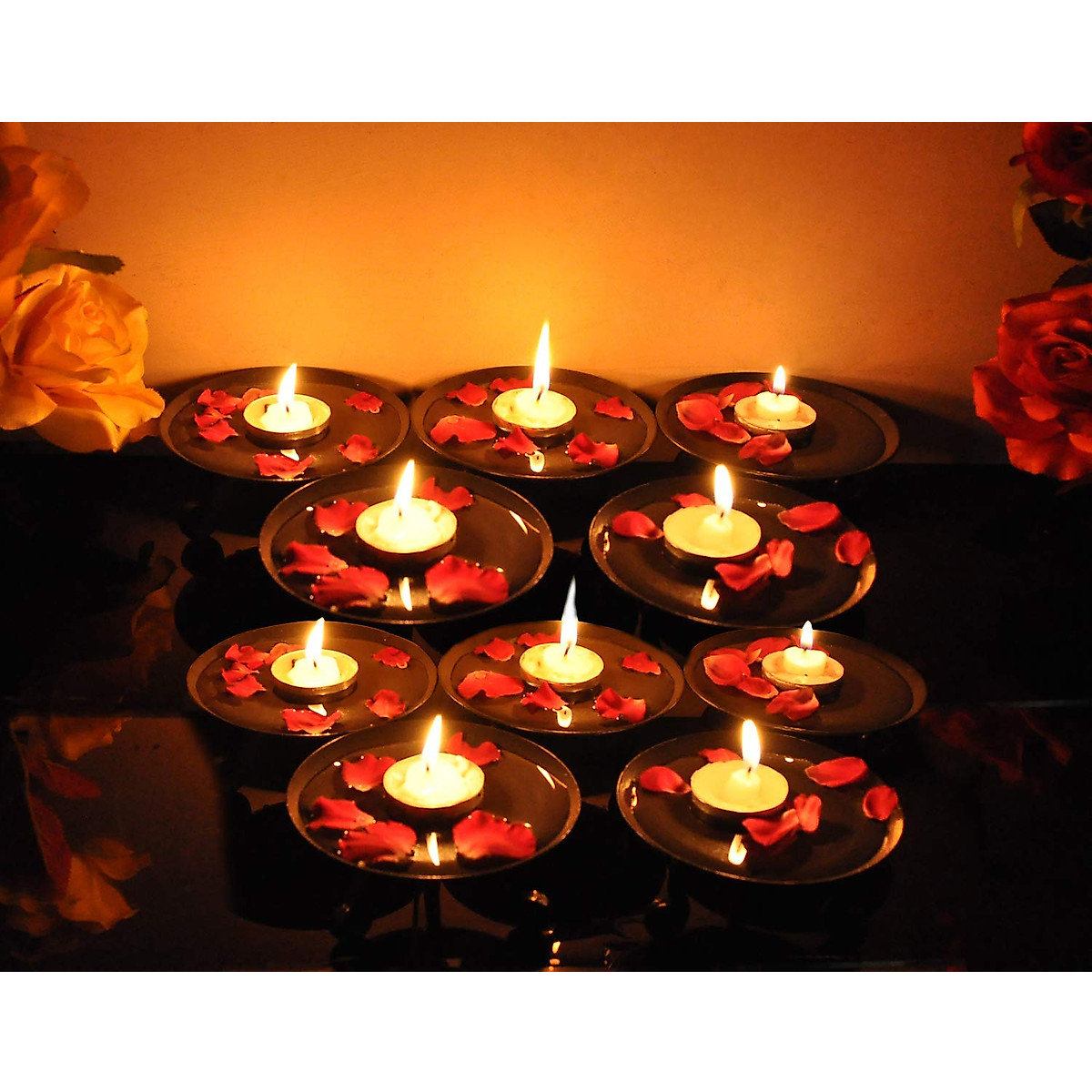 Valentines Day Gift Small Wrought Iron Pillar Candle Stand, 4.5" Tall 2" Candle Plate - Hand Made by Lal Haveli (5)