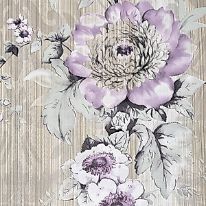 Yifely Vintage Purple Peony Self-Adhesive Kitchen Shelf Drawer Liner Moisture Proof PVC Mat 45x300cm