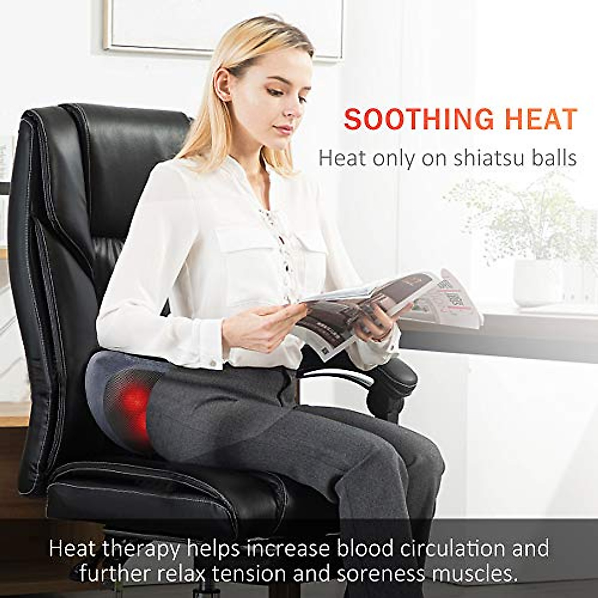 CooCoCo Shiatsu Neck Massager Pillow with Heat, Neck and Back Massager, Gifts for Women/Men/Mom/Dad,Pillow Massager for Neck and Back,Shoulders