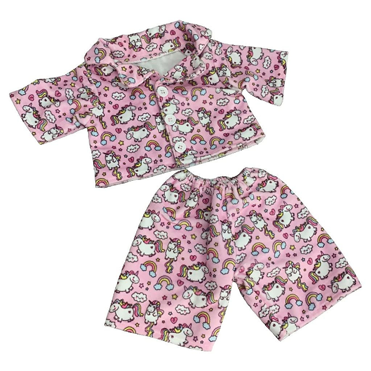 BYO-BFF Stuffed Animals Plush Toy Outfit – Unique Unicorns PJs 16”, Pink