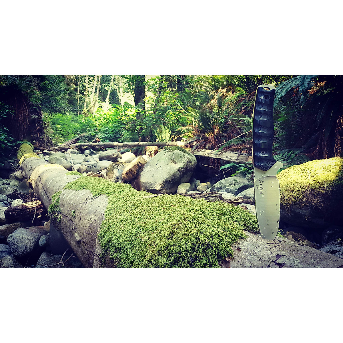 JEO-TEC Nº21 Bushcraft Survival Hunting Tactical Knife - BOHLER N690C Stainless Steel, Multi-positioned Leather Sheath, Sharpener Stone & Firesteel included - Handmade