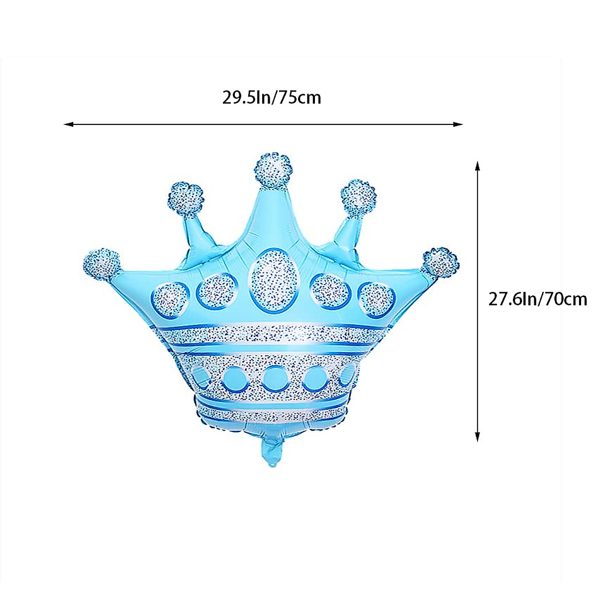 10 Pcs Jumbo Foil Crown Balloons Large 30 Inches Foil Helium Crown Balloons for Birthday Wedding Party Decorations (Blue)