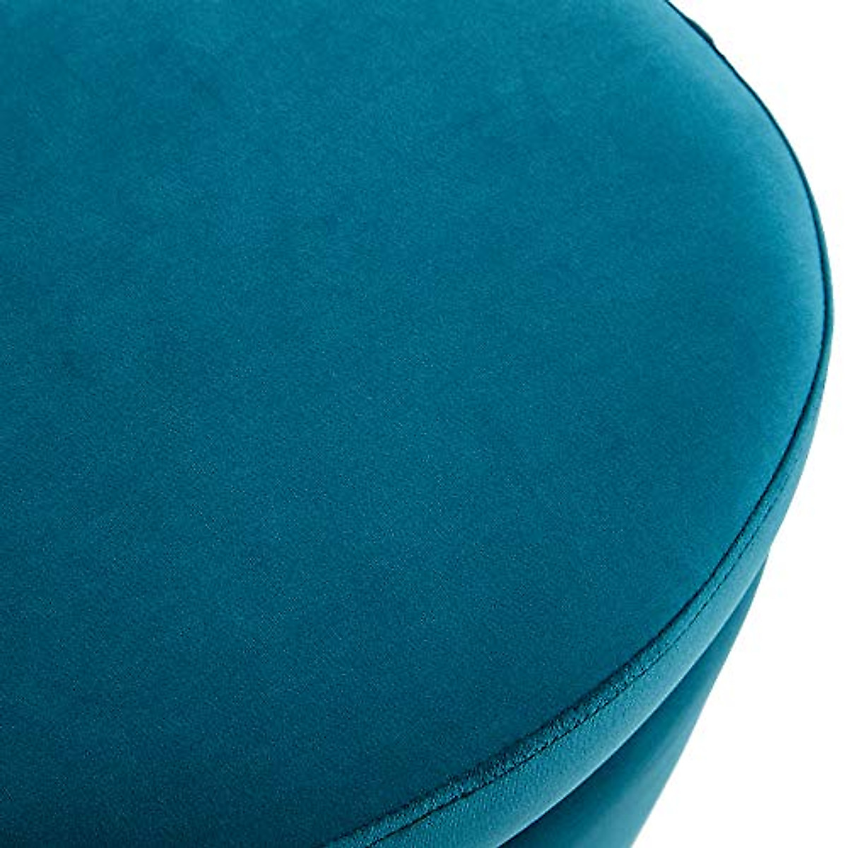 Amazon Brand – Rivet Asher Oval Upholstered Storage Ottoman, 18"W, Teal Velvet
