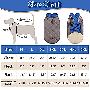 Dog Winter Coat Warm Dog Clothes for Cold Weather Pet Reflective Jacket with Collar, Leash Ring, Adjustable Buckle for Small Medium Large Dogs