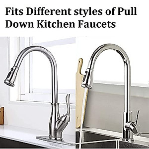 LikeHome Pull Out Spray Head for Pull Down Kitchen Faucet 3 Function Replacement Part for Pull Down Sink in Chrome Finish