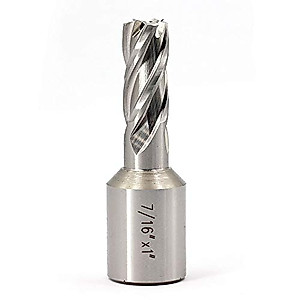 Annular Cutter JESTUOUS 3/4 Inch Weldon Shank 7/16 Cutting Diameter 1 Cutting Depth with Two-Flat HSS Kit for Magnetic Drill Press,1 Piece