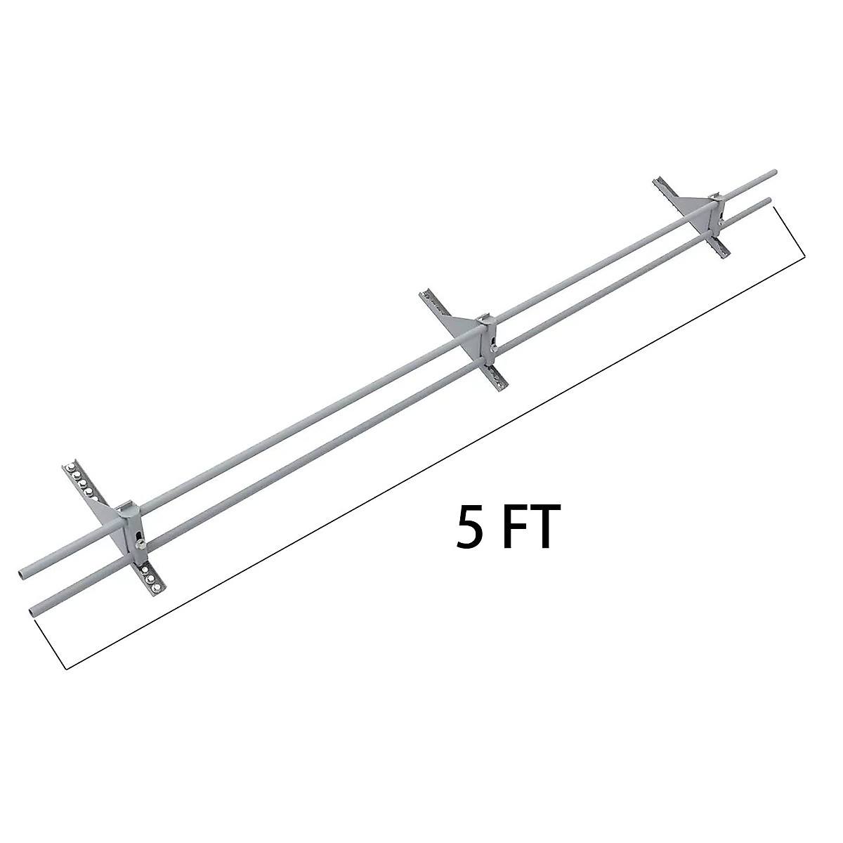 Mieux Life 5ft Roof Snow Ice Guards for Metal Roofs and Wood Roofs, Stop Snow from Sliding Off Your Roof, Gray Snow Guard Railing, Extendable