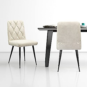 HOMYEDAMIC Button Tufted Dining Chairs Set of 2, Parsons Diner Chair Upholstered Fabric Dining Room Chairs Stylish Kitchen Chairs for Restaurant Home Kitchen